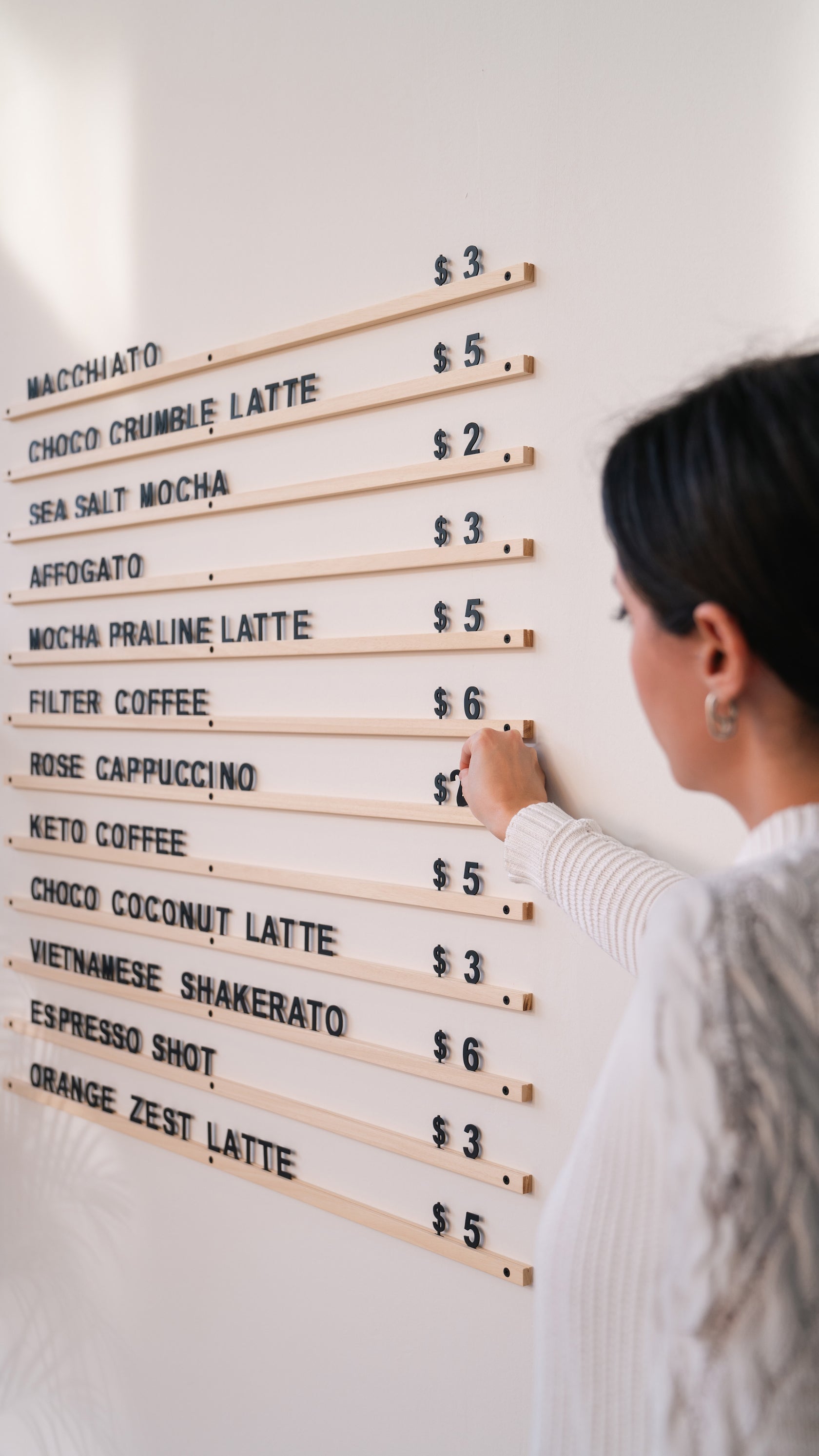 Wall Mounted Menu Board, Cafe Menu Display, Changeable Menu Board ...