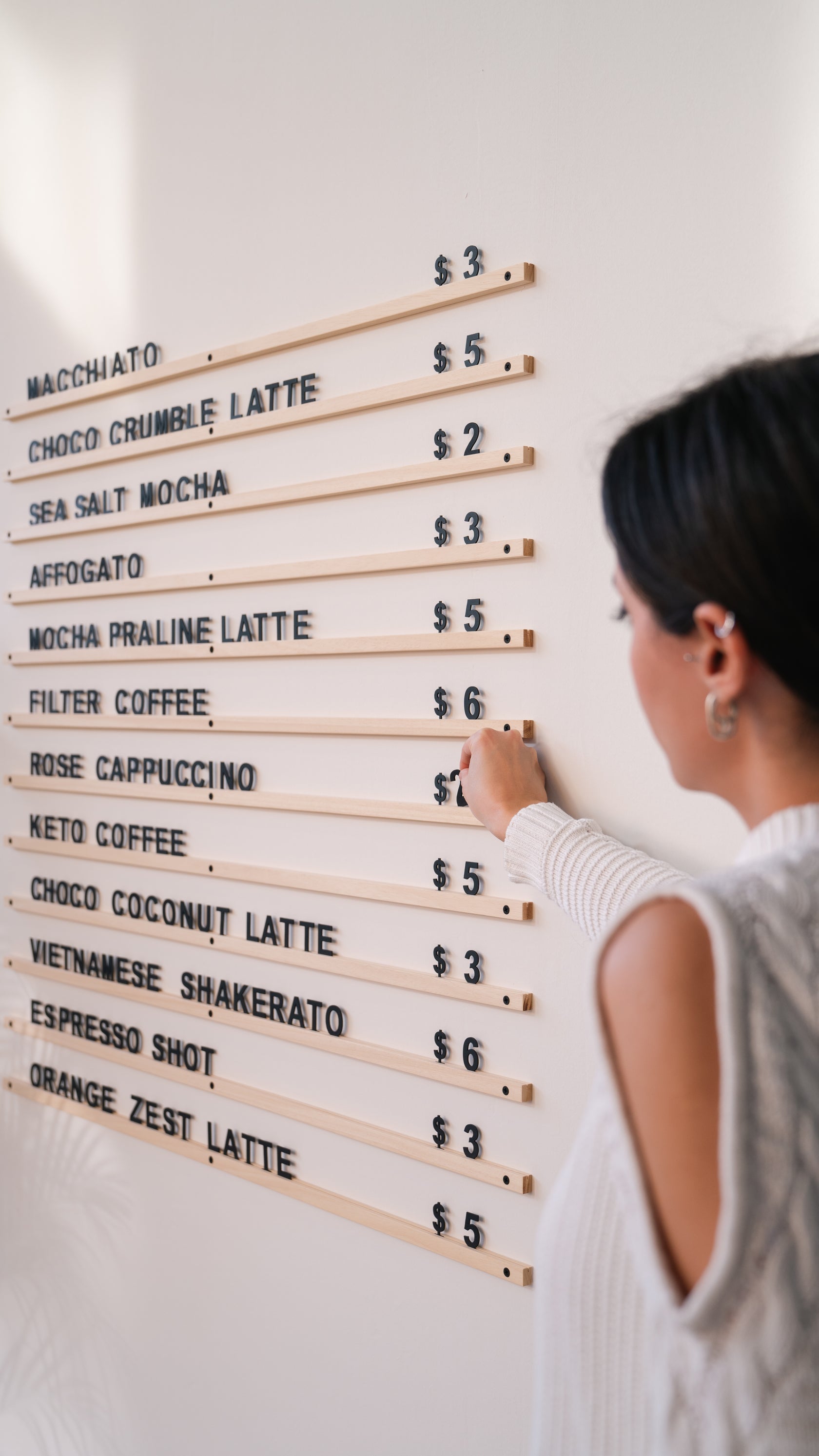 Wall Mounted Menu Board, Cafe Menu Display, Changeable Menu Board ...