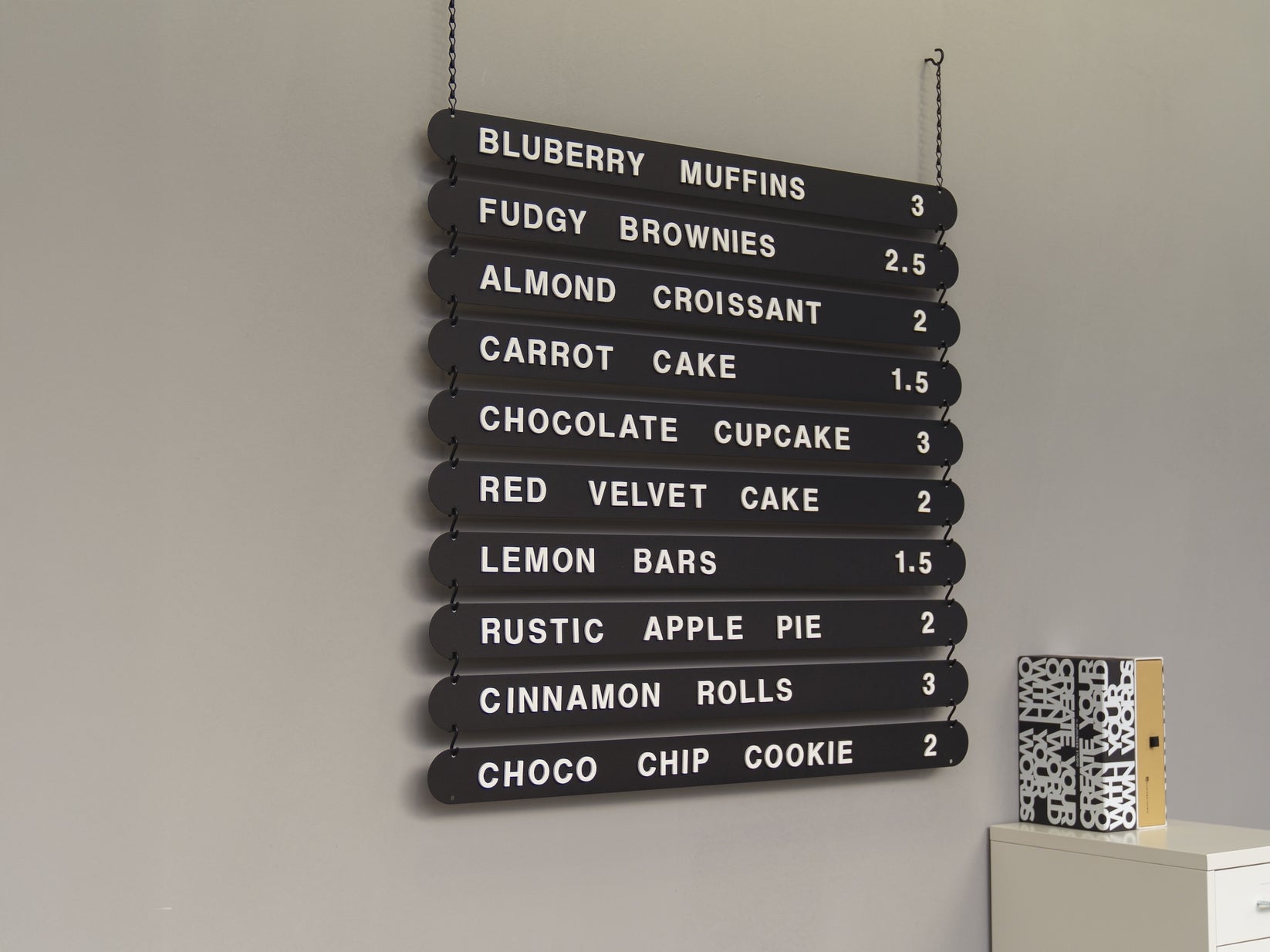 Hanging Magnetic Menu Board with Black Coated Steel Plates – huminger