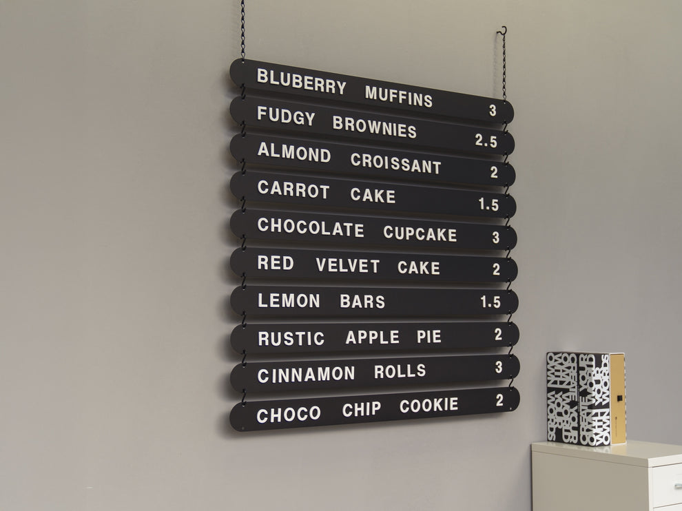 Hanging Magnetic Menu Board with Black Coated Steel Plates – huminger