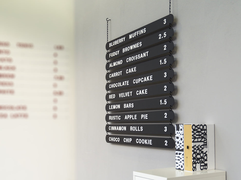 Hanging Magnetic Menu Board with Black Coated Steel Plates – huminger