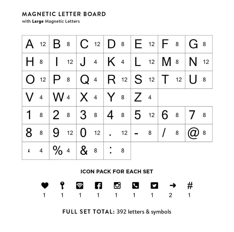 Magnetic Letter Board with Large Letters – huminger