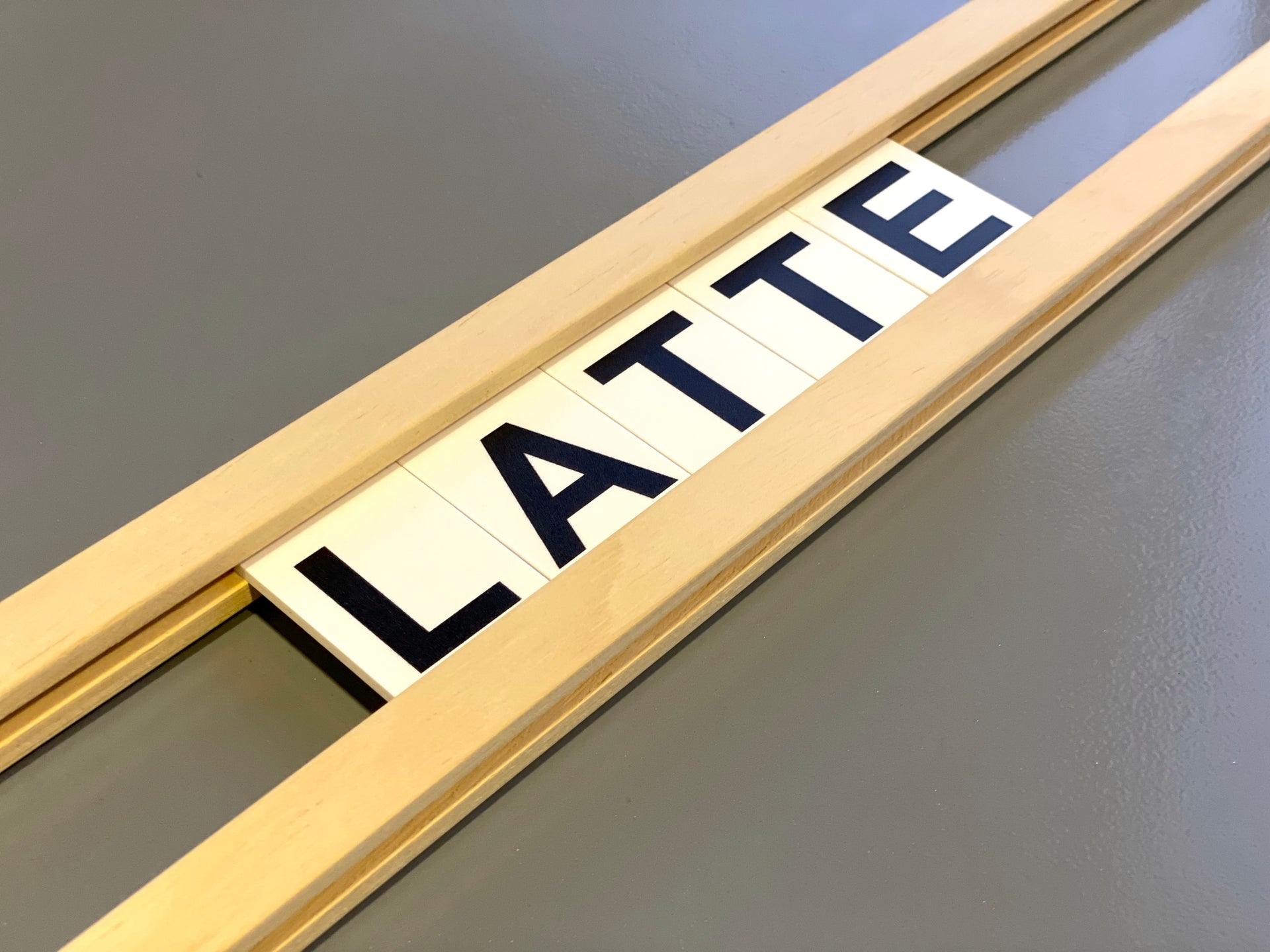 Wooden Wall Menu Board and Letter Tiles